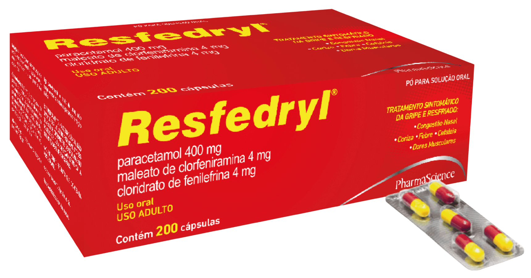Medicamento para Gripes e Resfriados - Resfedryl 20 Cápsulas